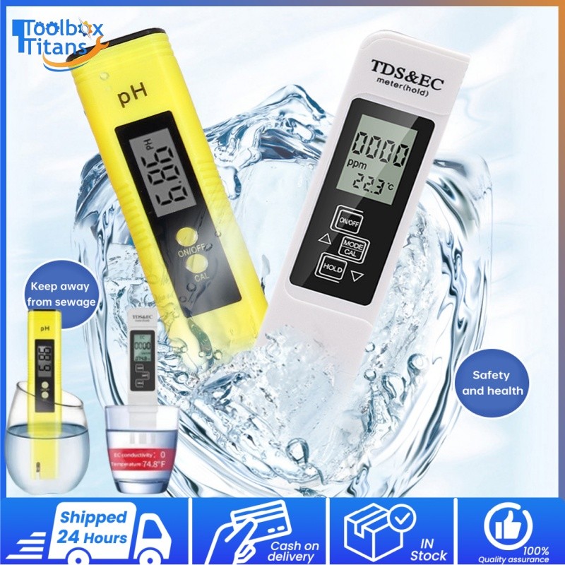 PH Test Pen + Digital LCD Water Purity TDS EC Meter Portable Water ...