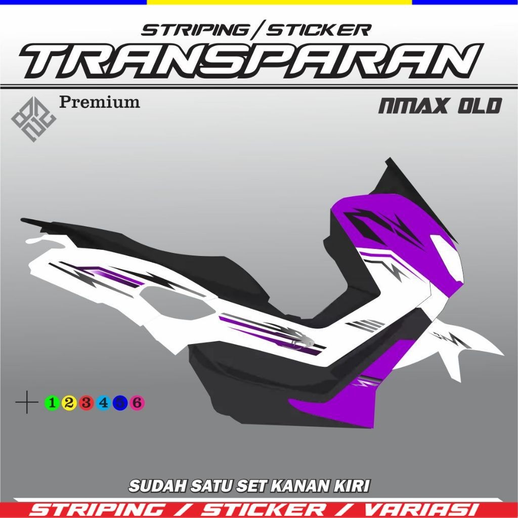 Nmax Old Custom Design Clear Transparent Striping Latest MOTIF STICKER ...