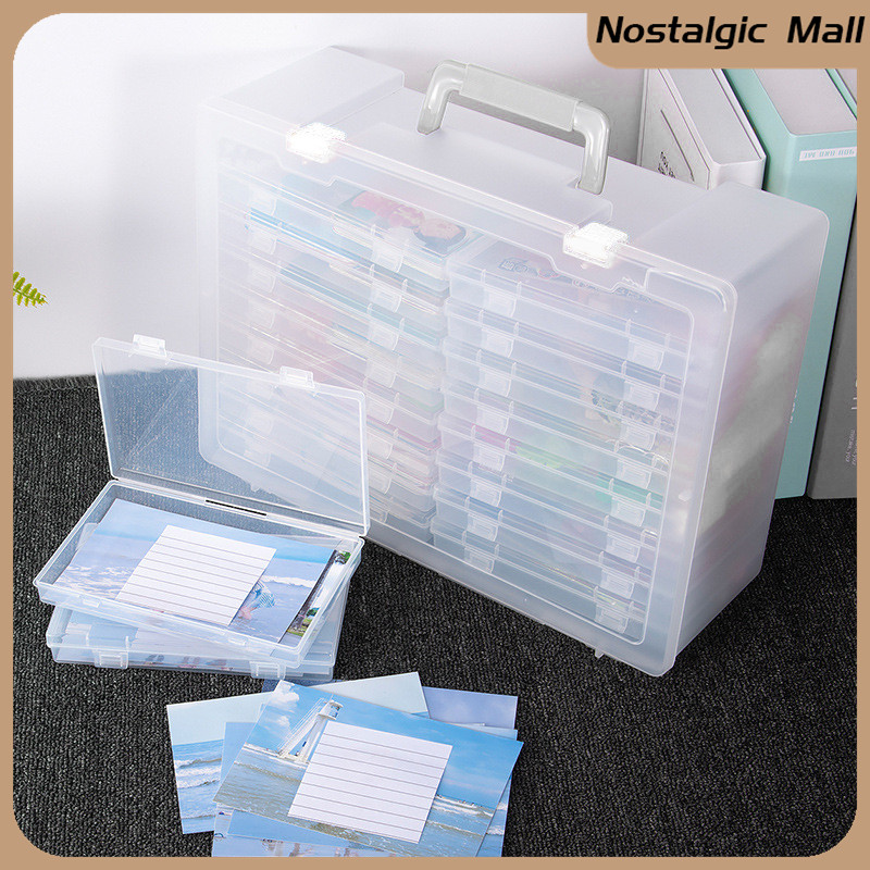 16pcs Acrylic Photo Storage Box Transparent Postcard Storage Box With ...