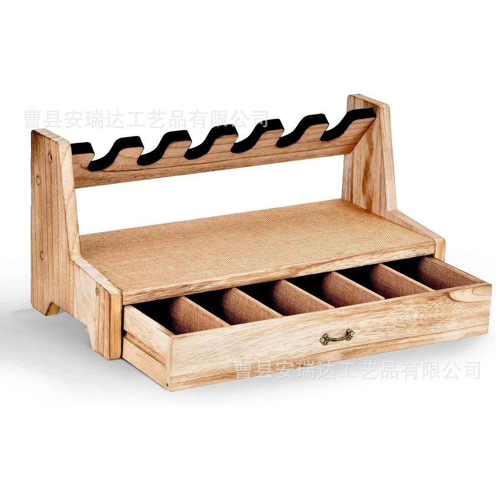 Cross-border Wooden Gun Stand Desktop Toy Gun Display Stand with Drawer ...