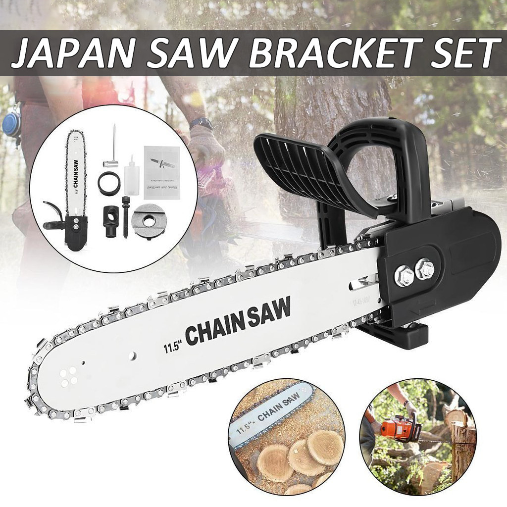 JAPAN Electric Angle Grinder Chainsaw Adapter 11.5 Chain and Bar ...