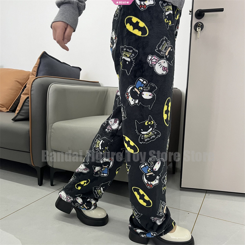 Winter Cartoon Warm Pajama Pants Batman hellokitty Pajama Pants Coral ...
