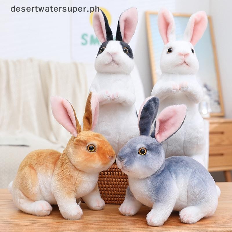 DSPH Simulation Rabbit Plush Fur Realistic Kawaii Animal Easter Bunny ...
