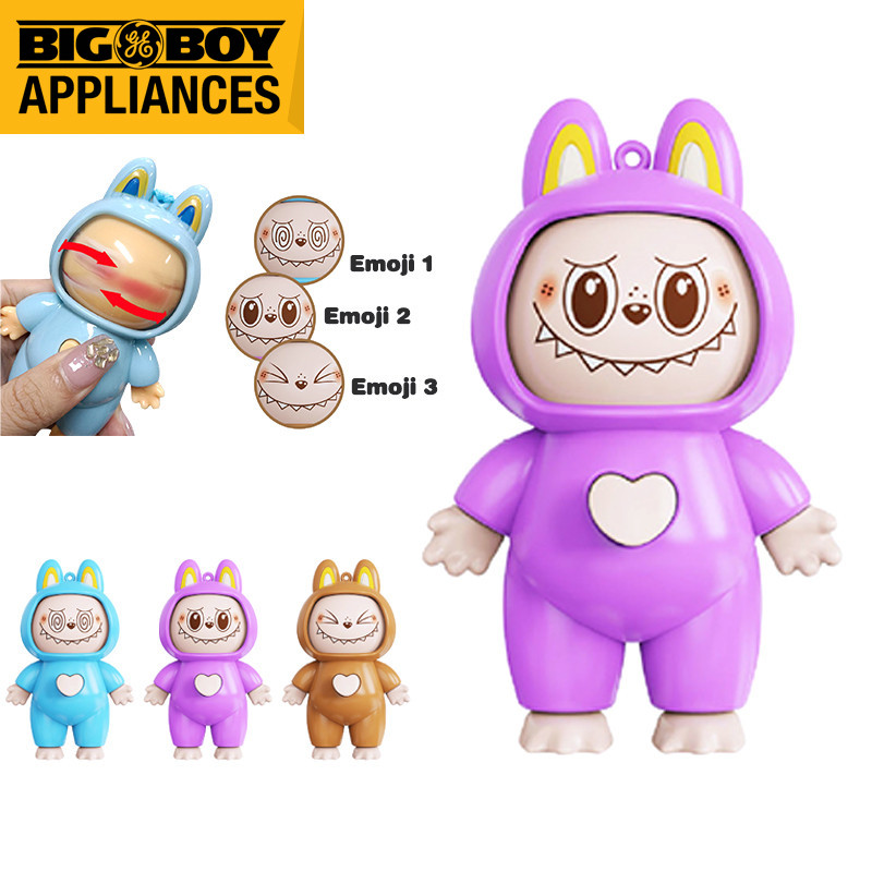 Cute face changing labubu doll Key charm Cute expression quirky stress ...