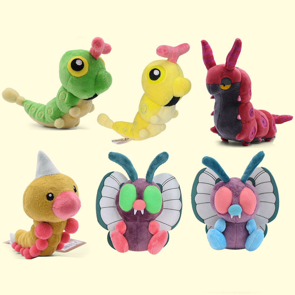 6 Style 14-19cm Anime Pokemon Weedle Caterpie Butterfree Scolipede ...