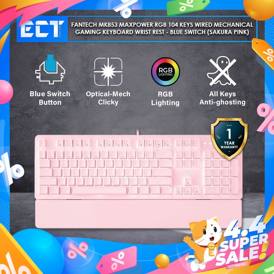 Fantech MK853 Max Pro RGB 104 Keys Wired Mechanical Gaming Keyboard ...
