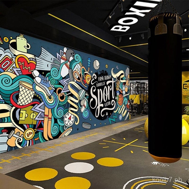 Graffiti Wallpaper Personalized Sports Basketball Badminton Gym ...