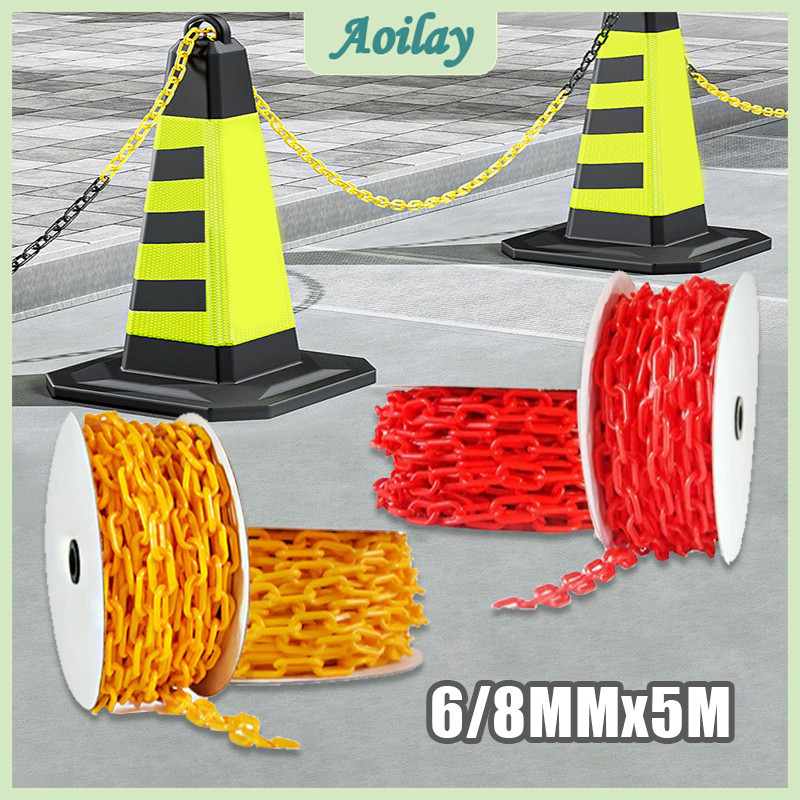 5M Traffic Warning Cone Chain Yellow/ Red Plastic Traffic Safety ...