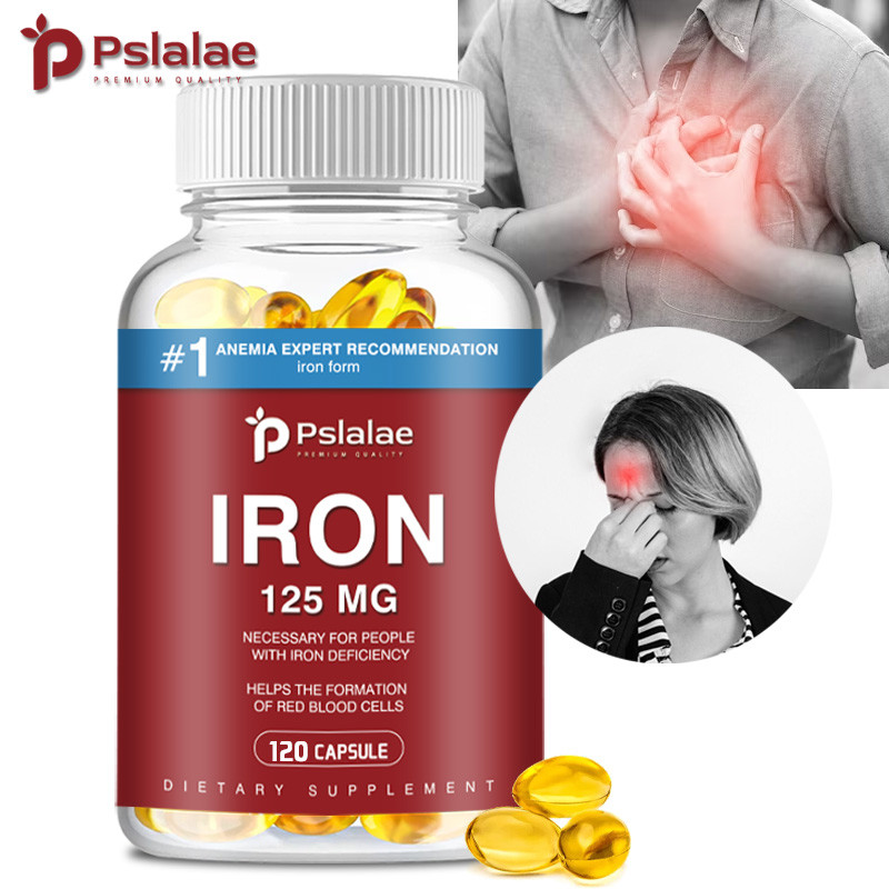 Pslalae Iron Supplement Capsules, Ferrous Sulfate, Gentle on Stomach ...