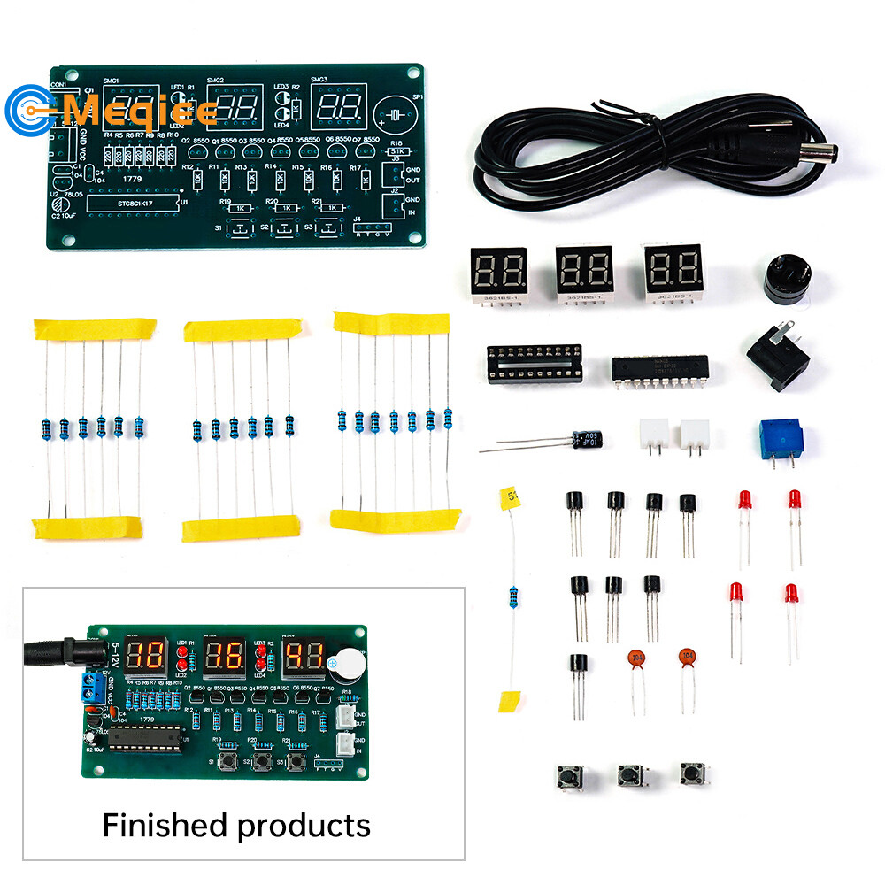 DC5-12V 6-Digit Red Display Digital Clock Module Electronic Kit 51 ...