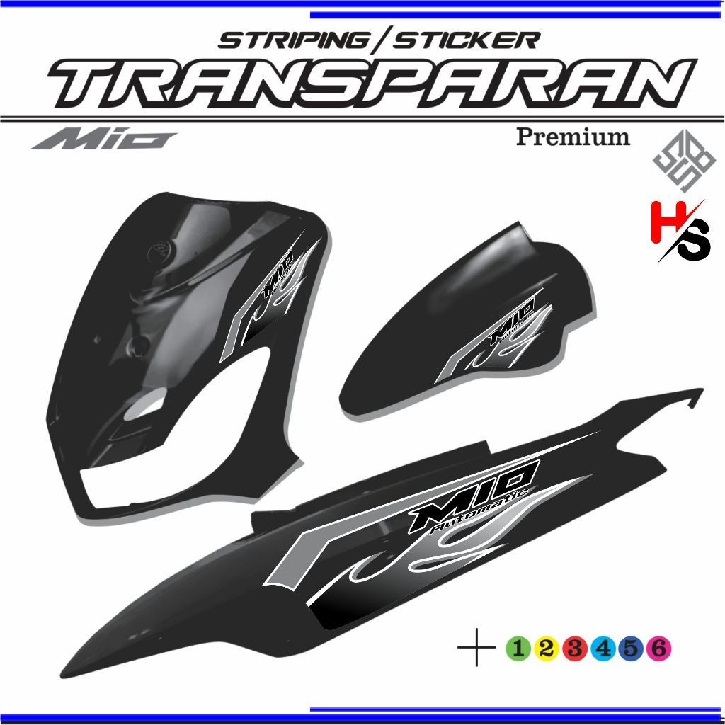 YAMAHA MIO OLD/SMILE/SPORTY MOTORCYCLE TRANSPARENT STRIPING STICKER ...