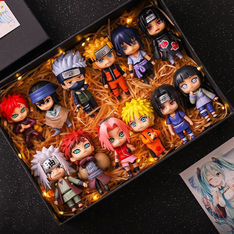 Naruto Anime Full Set Figurines Cake Toppers Naruto Sasuke Kakashi ...