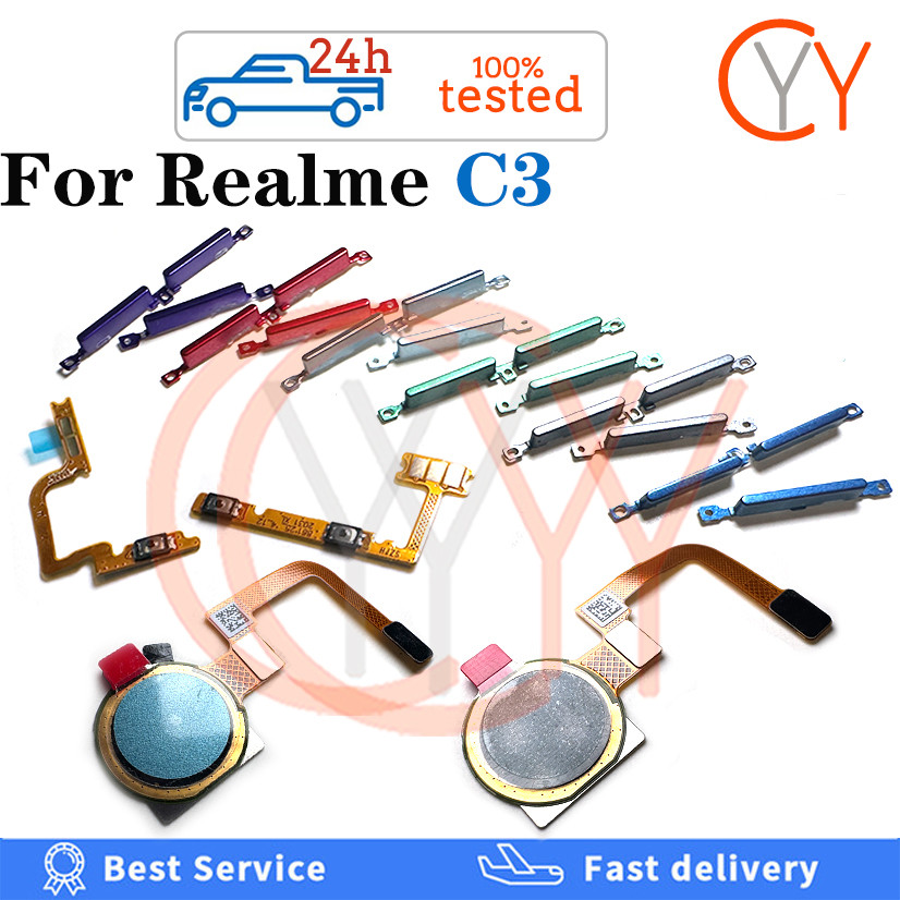 For Realme C3 Back Home Button Fingerprint Scanner Sensor Return Key ...