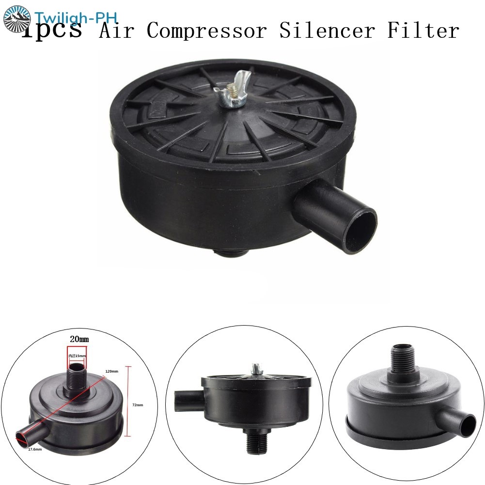 (Twiligh) 1 Pack Compressor Male 20mm Intake Muffler Filter Black ...