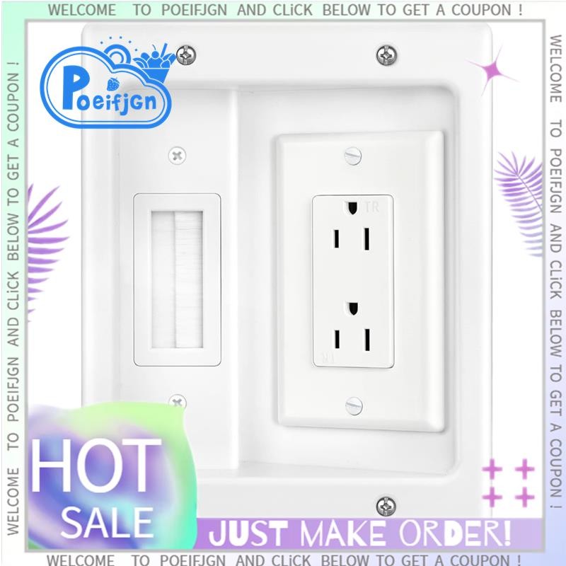 Recessed Outlet Box in Wall Cable Management Kit 15A 125V Hide TV Power ...