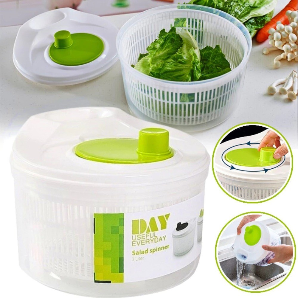 Manual Rotation Household Salad Vegetable Fruit Washer Spinner Dryer ...