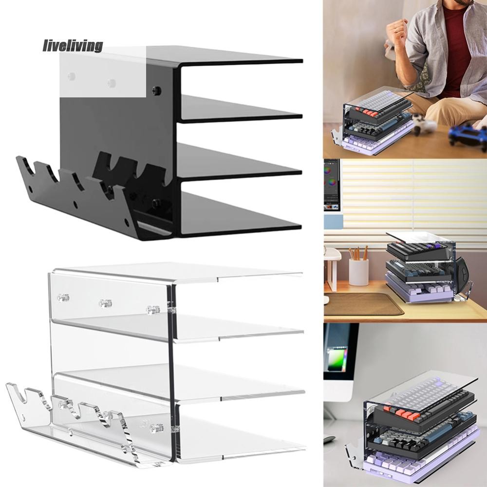 New Acrylic Gaming Keyboard Plate Holder 3-Tier Keyboard Shelf for Home ...