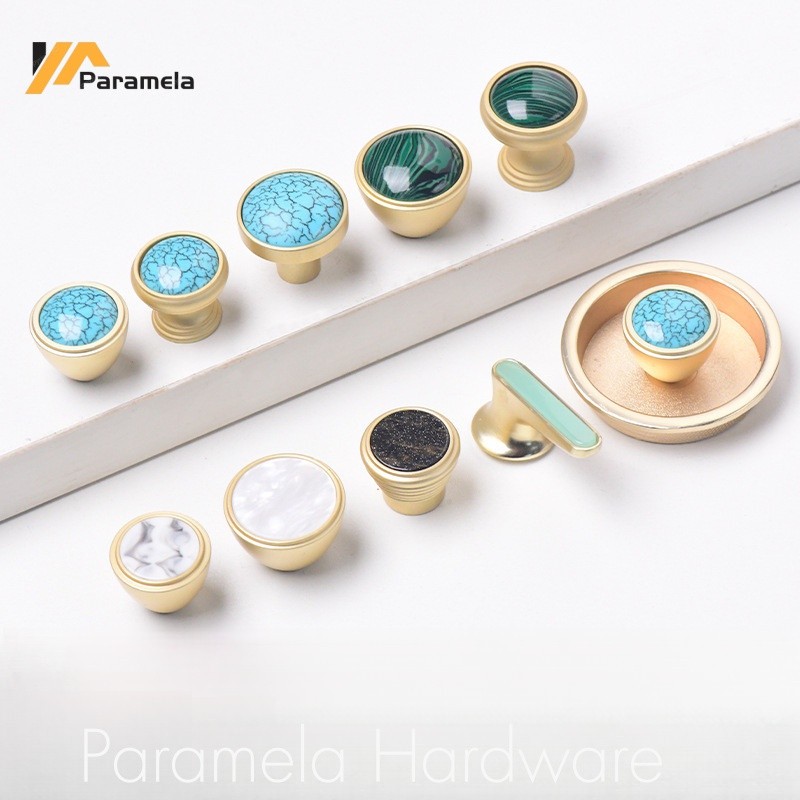 Aluminum Alloy Jade Crackle Cabinet Handle Wardrobe Door Handle Single ...