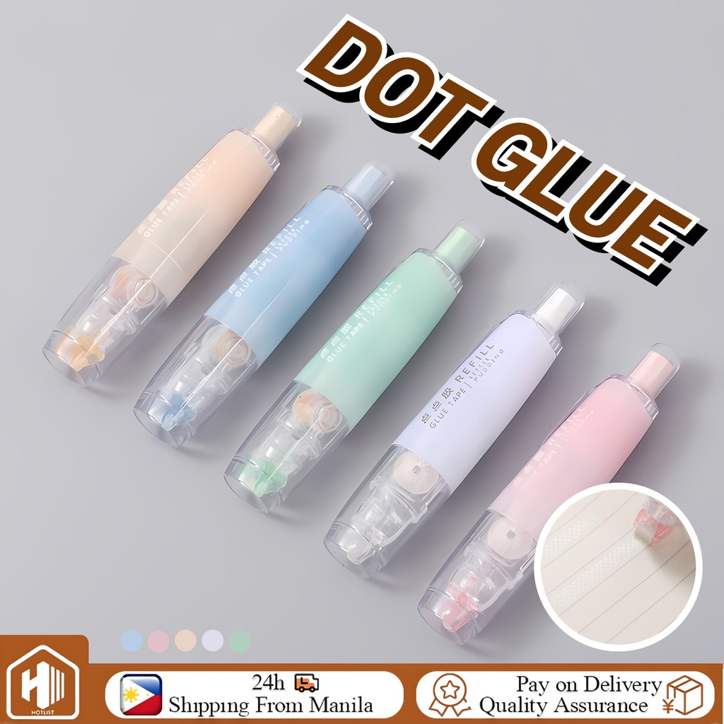 Dots Glue Tape Double-sided Glue 360 Rotating Tip Pen Shape Glue Tape ...