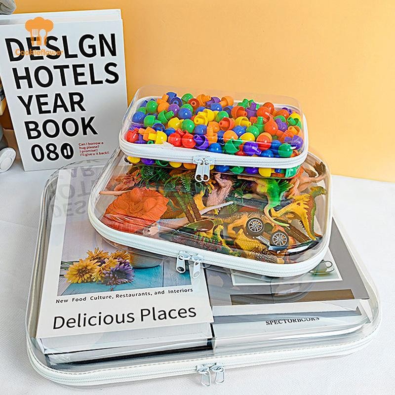 CKFR 1PC Plastic Zippered Pouch Hard Bins Storage Bins Stackable ...