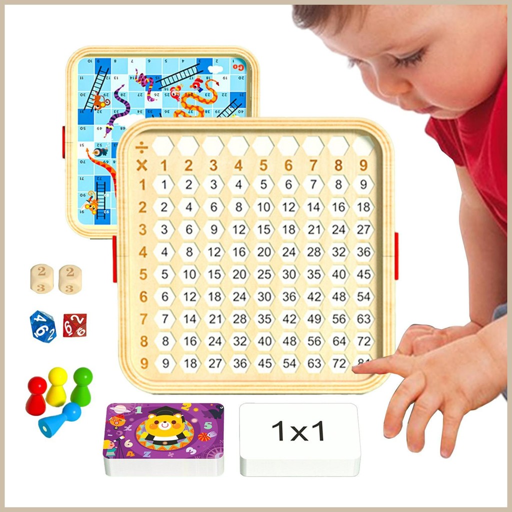 Multiplication Table Toy Wooden Educational Math Table Board 2 In ...