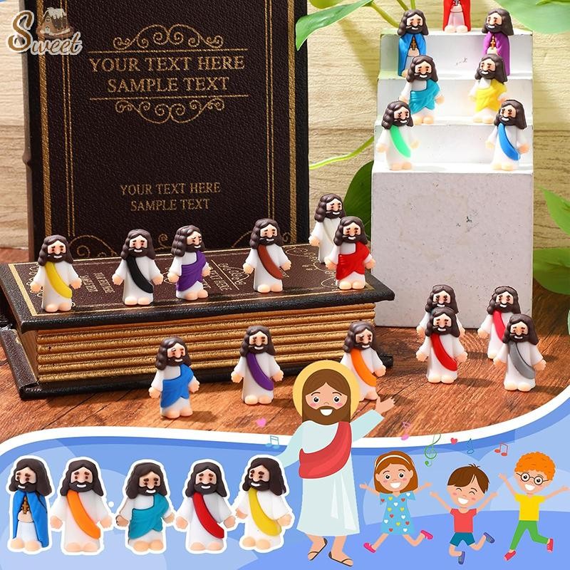 Sweethouse 10/15 Pcs Little Jesus Figures Mini Rubber Jesus Toys To ...