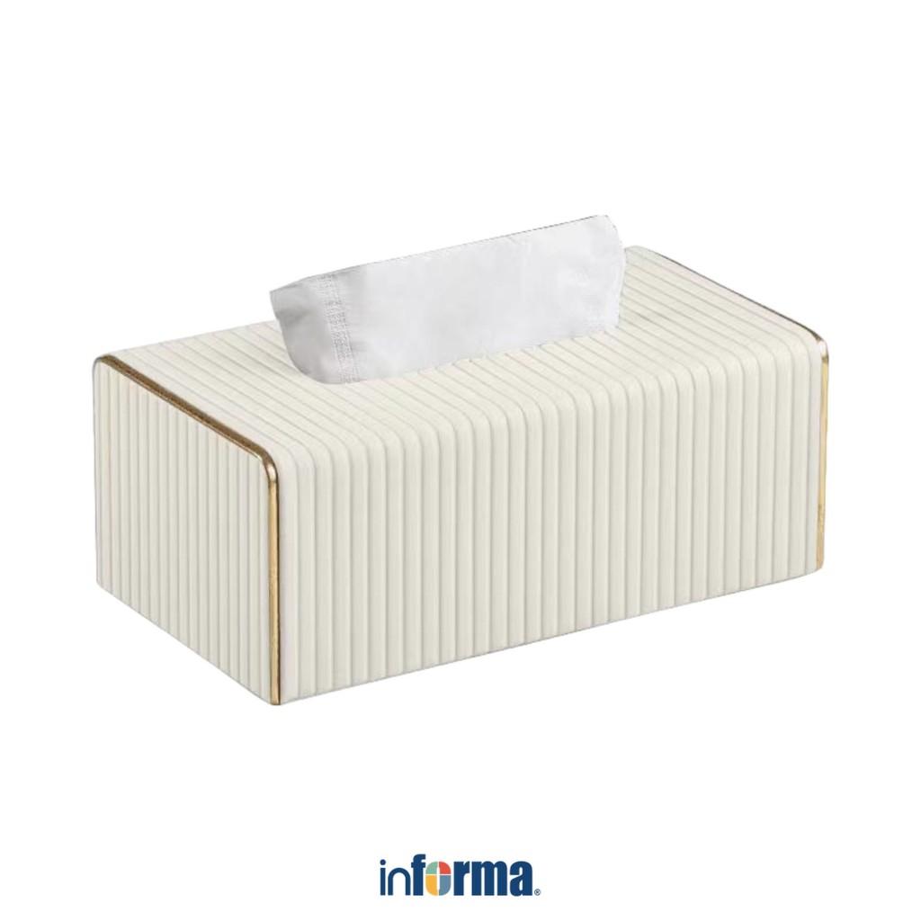 Informa Esme Tissue Box - White Tissue Box Holder Aesthetic Tissue Box ...