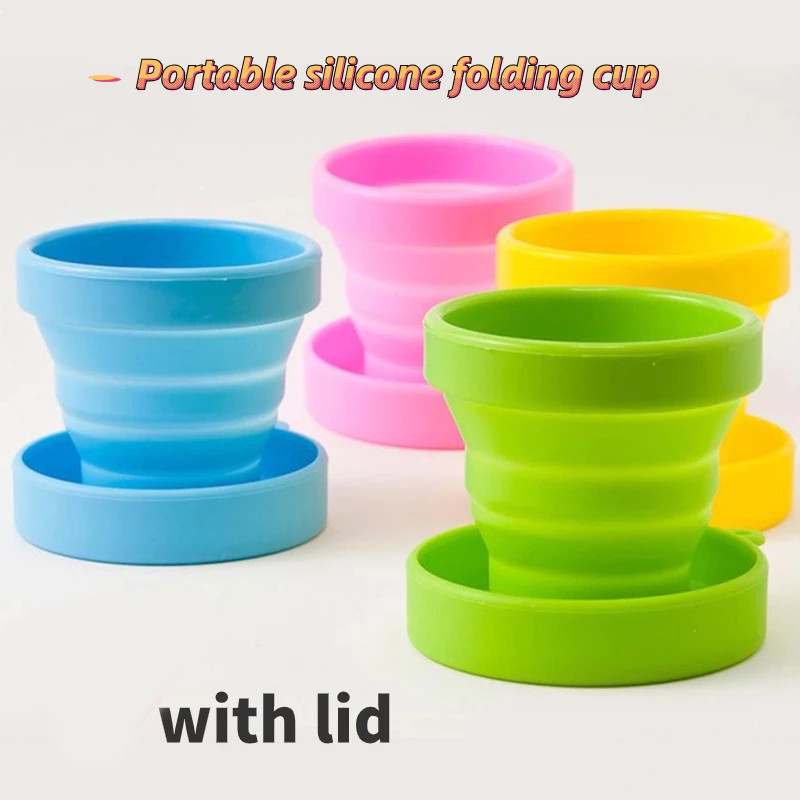 Foldable Gargle Cup Travel Camping Silicone Collapsible Retractable ...