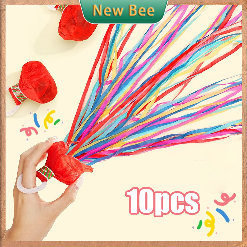 10Pcs Hand Throw Streamers No Mess Throw Confetti Poppers for Birthday ...