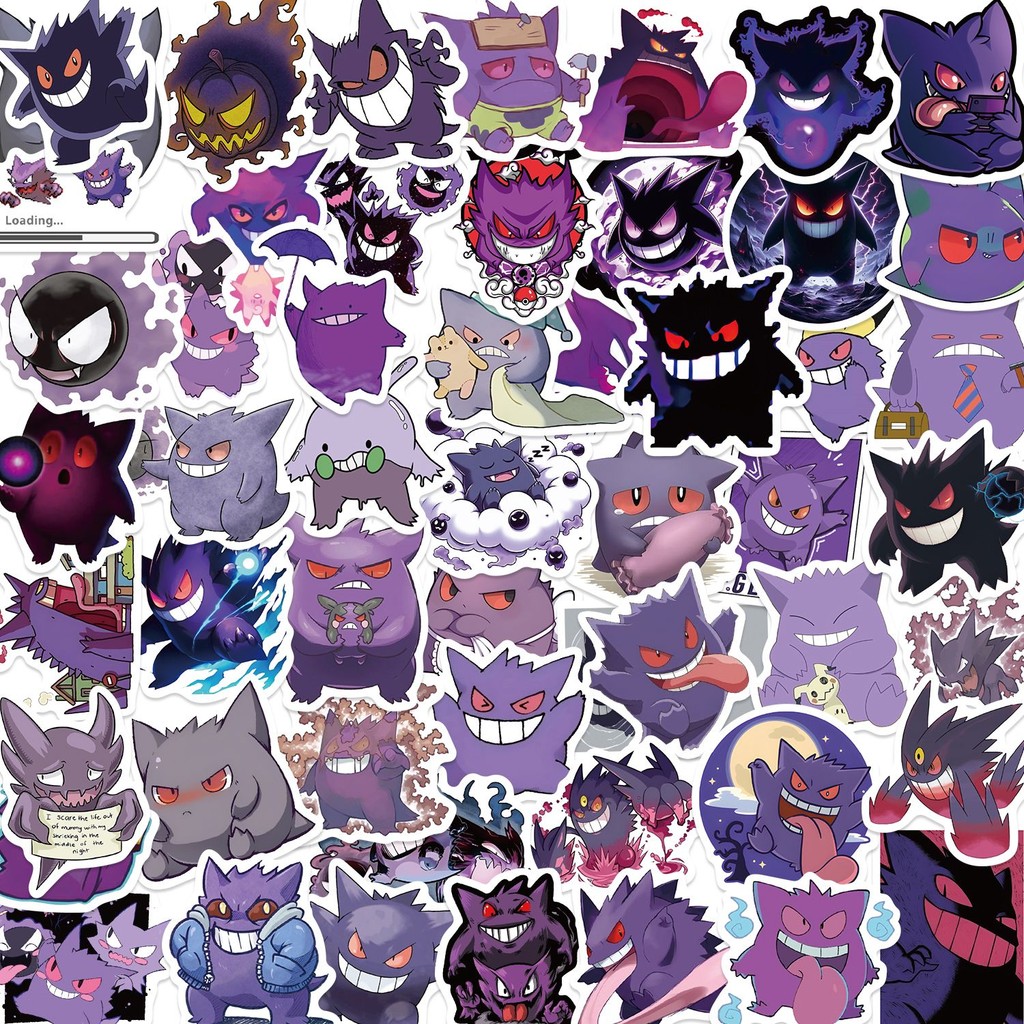 55 Pokémon Gengar stickers, cartoon cute little sprite designs for ...