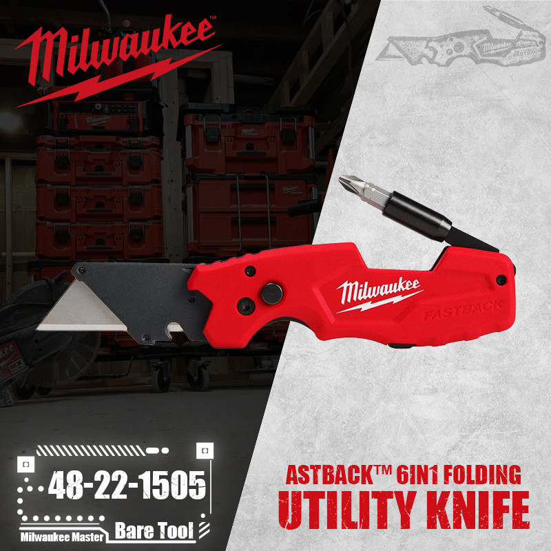Milwaukee 48-22-1505 FASTBACK™ 6IN1 Folding Utility Knife | Shopee ...