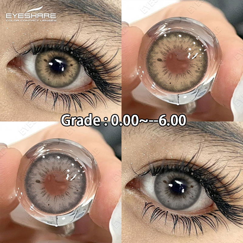 (0~-6.00 Grade) EYESHARE 1 Pair Colored Contact Lenses with Degree ...