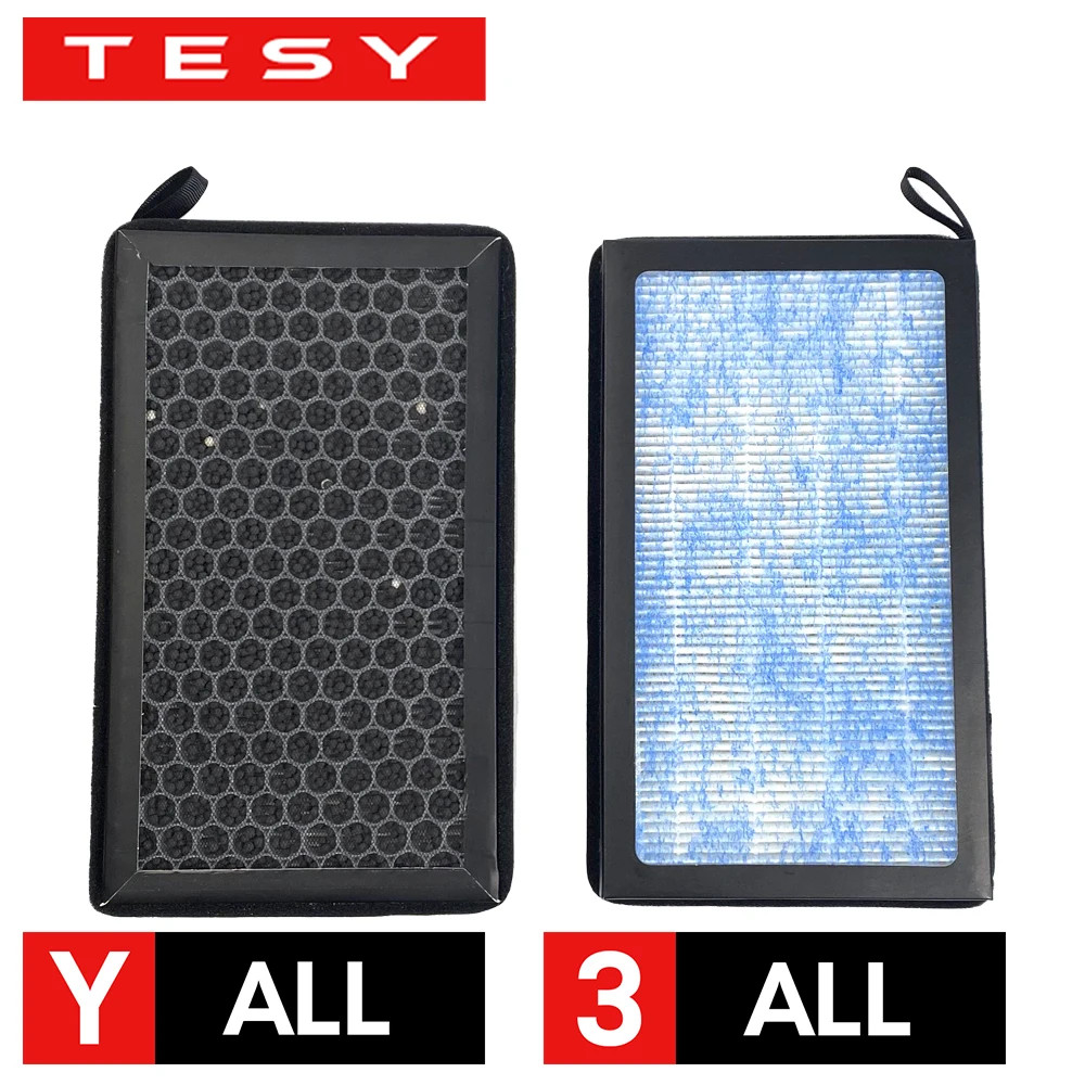 For Tesla Model Y HEPA Activated Carbon Air Filter 2 Pieces Set Air ...