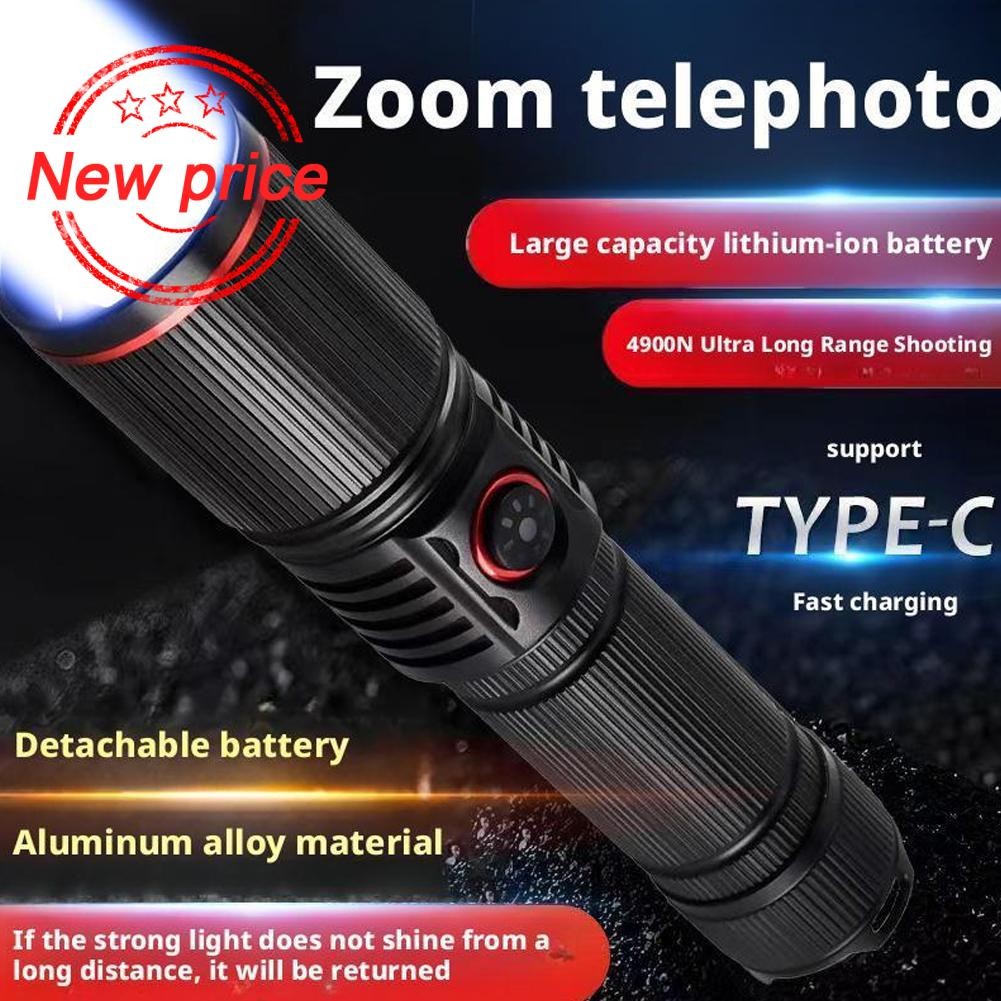 Zoom White Led Flashlight High Power Rechargeable Torch Hunting ...