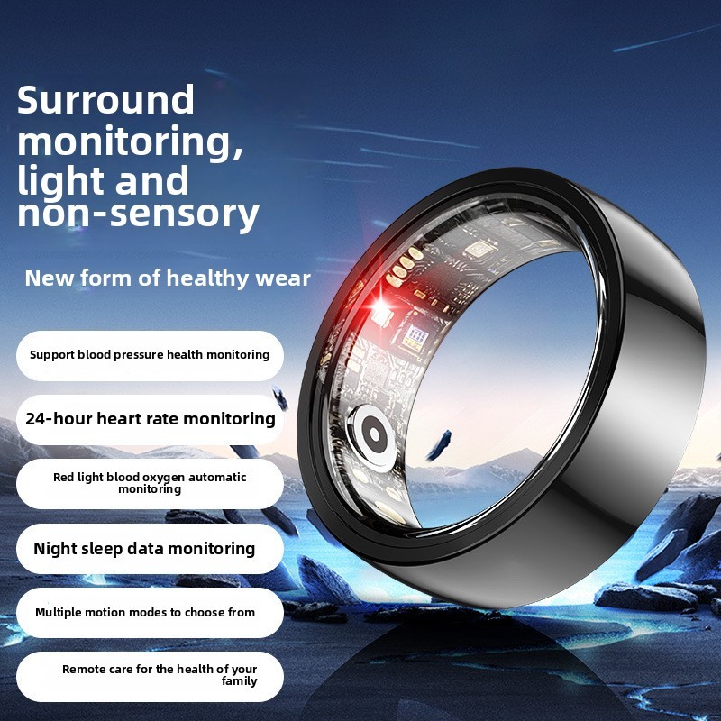 Smart Ring Heart Rate Blood Oxygen Sleep Monitoring Step Counter Remote ...