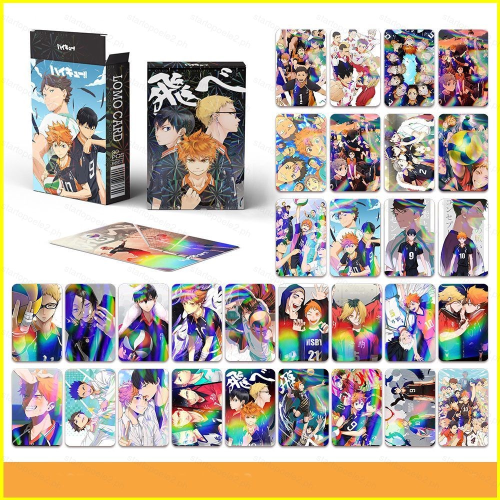ST2 30PCS/Set Haikyuu Anime Manga Peripherals card Double-sided laser ...