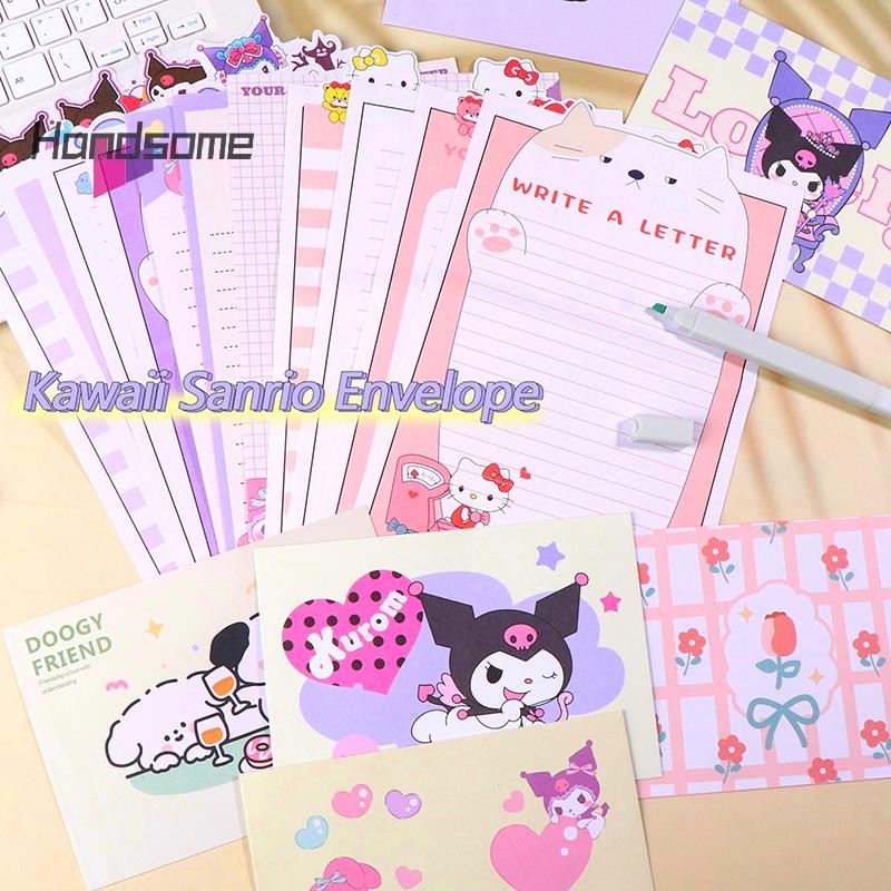 Handsome- Kawaii Sanrio Hello Kitty Stationery Envelope Set Kuromi ...