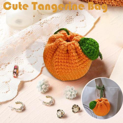 Drawstring Crochet Fruit Packets Cute Tangerine Bag Crochet Purse Cute ...