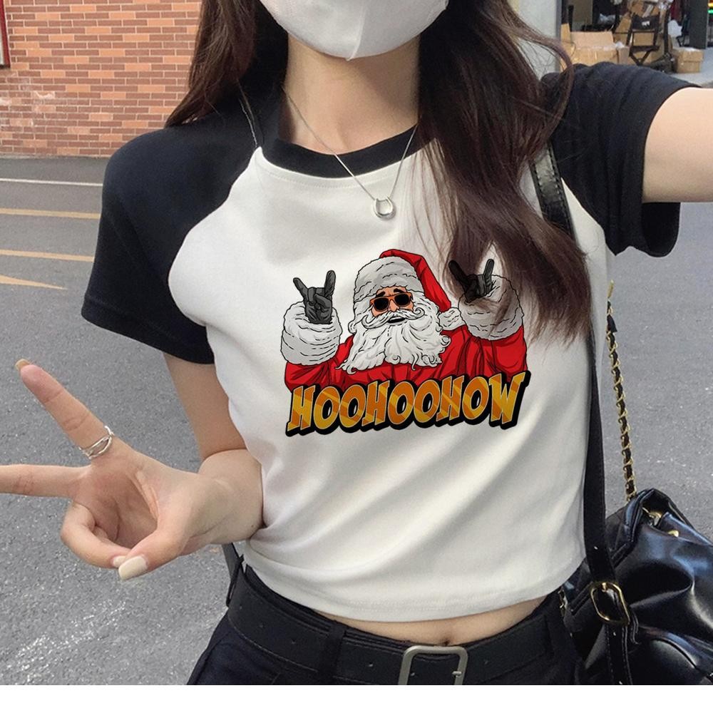 Santa Claus gothic fairycore trashy crop top Woman streetwear hippie ...