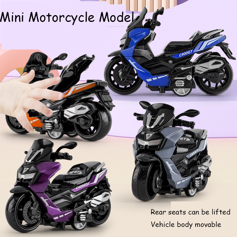 Mini Motorcycle Model Toy Pull-back Diecast Simulation Mini Motorcycle ...