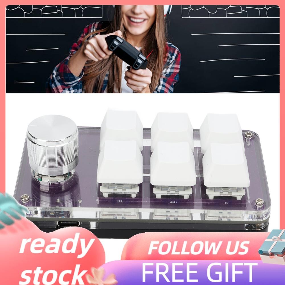 Hanhan1 Mini Keypad Practical 6 Key One Handed Mechanical Keyboard ...