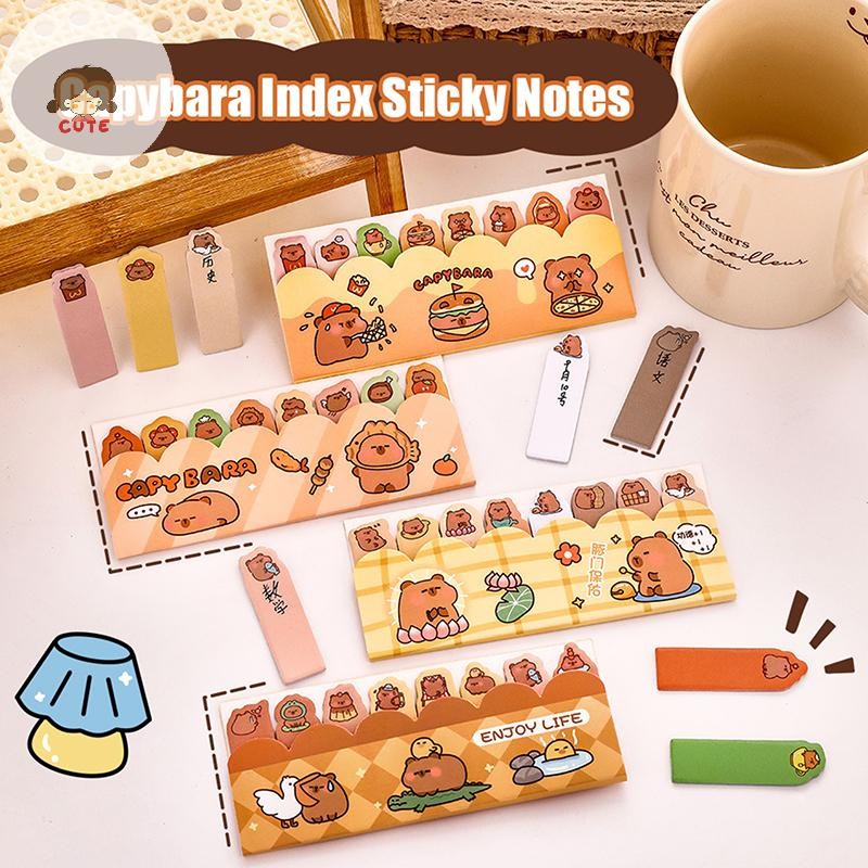 Annag Cute Cartoon Capybara Index Sticker Test Paper Page Mark Note ...