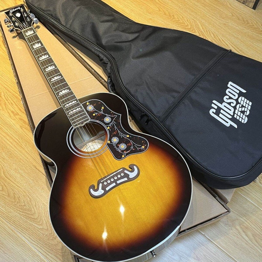 Gibson J-200 J200 Acoustic Guitar Solid Spruce Top Vintage Sunburst with Guitar Bag Professional ...