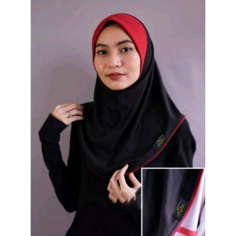 TUDUNG SUKAAN PIPING 2 TONE IBUGARANG (LA MOSCREPE FABRIC) | Shopee ...