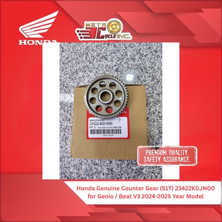 Honda Genuine Counter Gear (51T) 23422K0JN00 for Genio / Beat V3 2024 ...