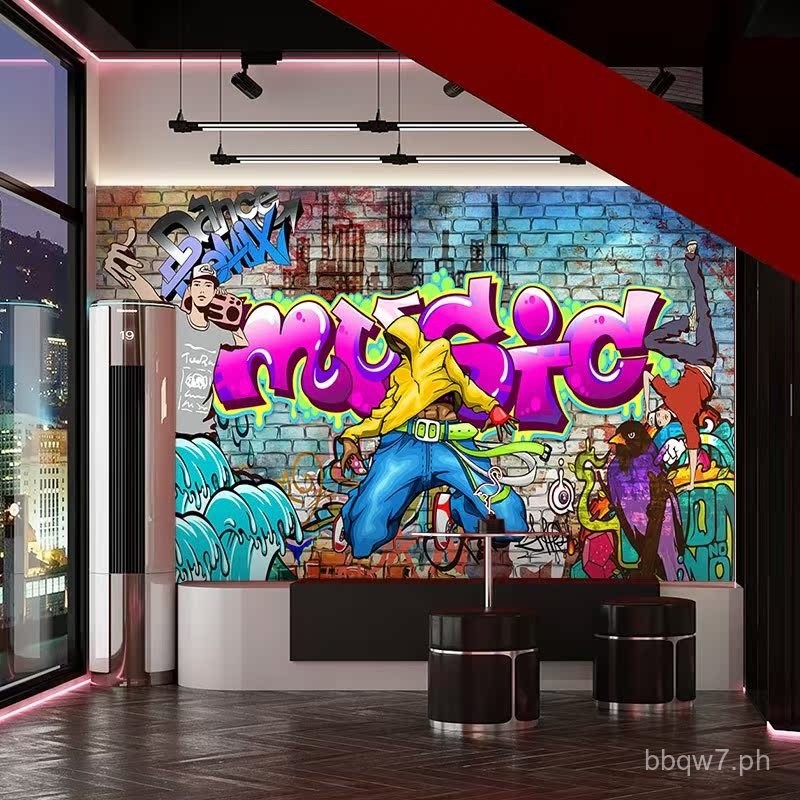 Hip-Hop Graffiti Wallpaper Art Wings Background Wall Bar Mural Music ...