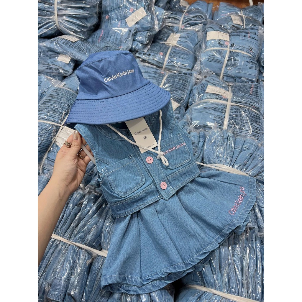 VN A518 | 3IN1 GIRLS' KIDSWEAR OOTD FULL DENIM TERNO w/ BUCKET HAT ...