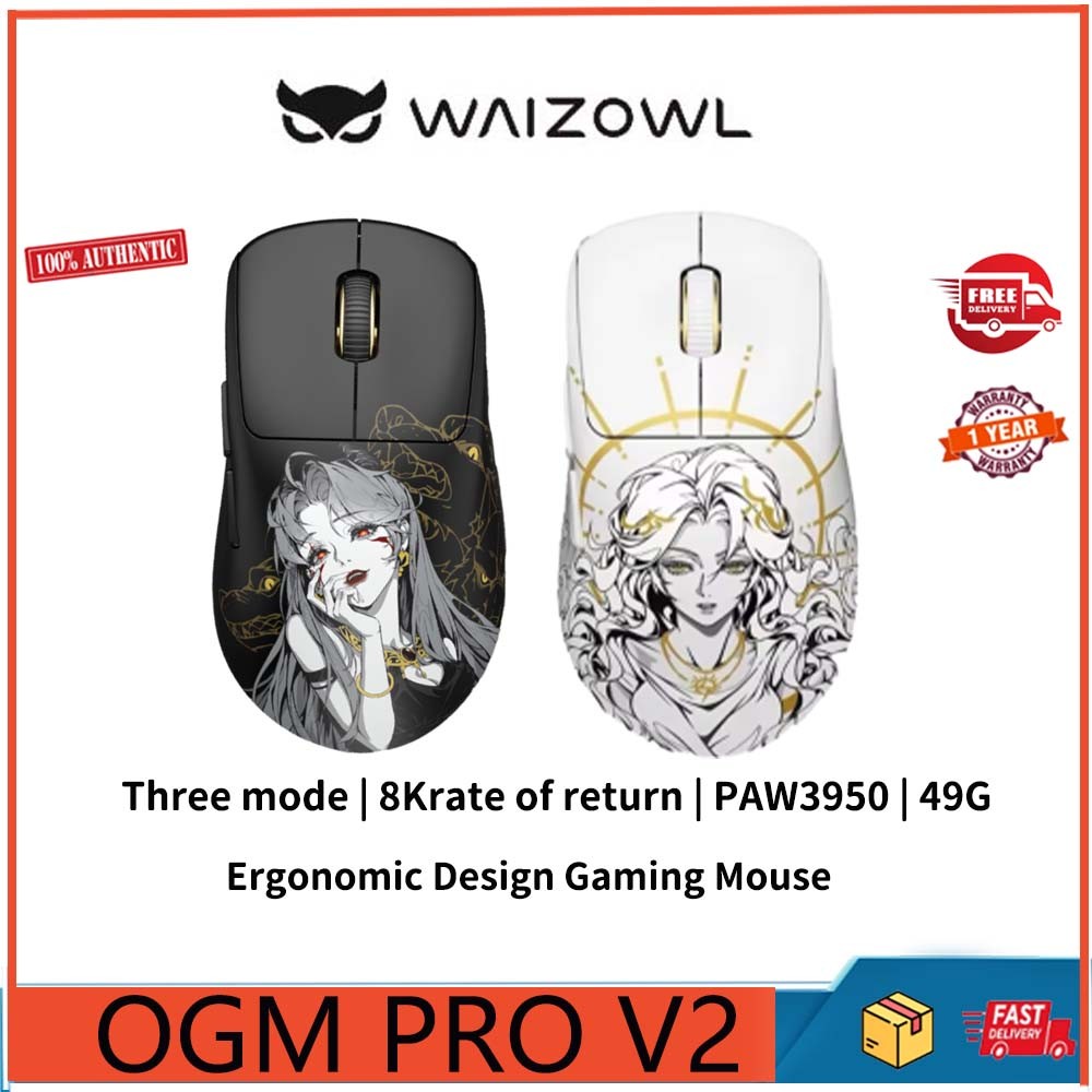 WAIZOWL OGM PRO V2 Hades three mode wireless game mouse, PAW3950, 8k ...