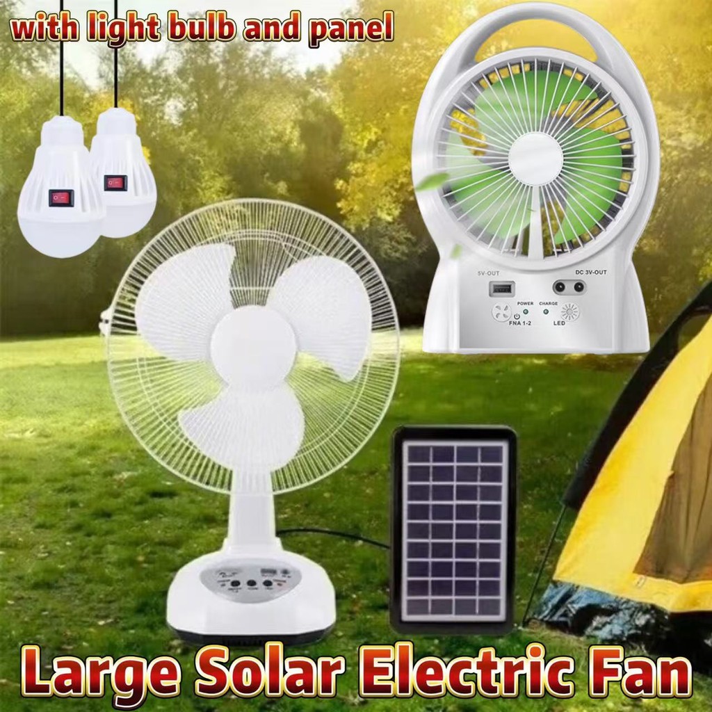 Solar fan with panel solar electric fan rechargeable fan 12" with ...
