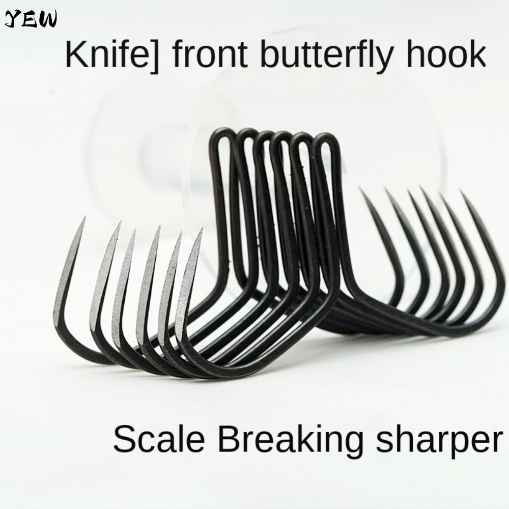 YEW 10pcs Fishing hook, High Carbon Steel grind Butterfly Hook, 2024 ...